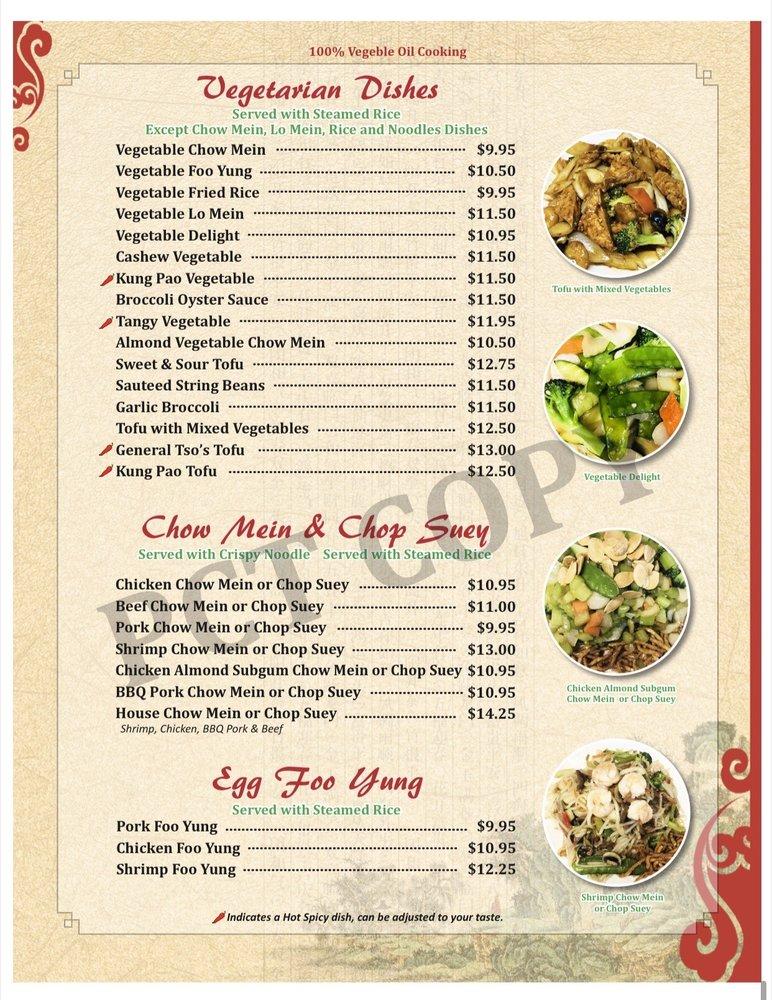 Menu at Lin's Restaurant, Tillamook