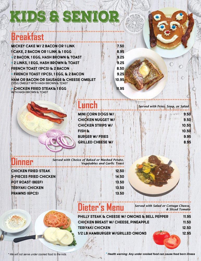 Menu at Mama's Table restaurant, Santa Clarita