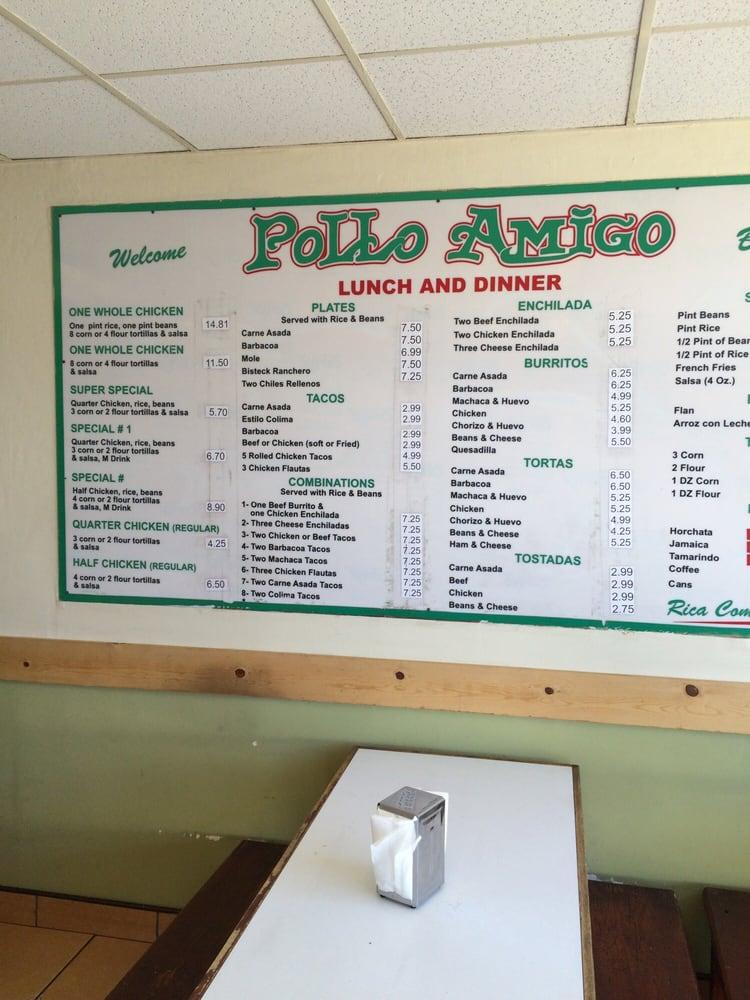 Menu at Pollo Amigo fast food, Chula Vista, Main St STE C