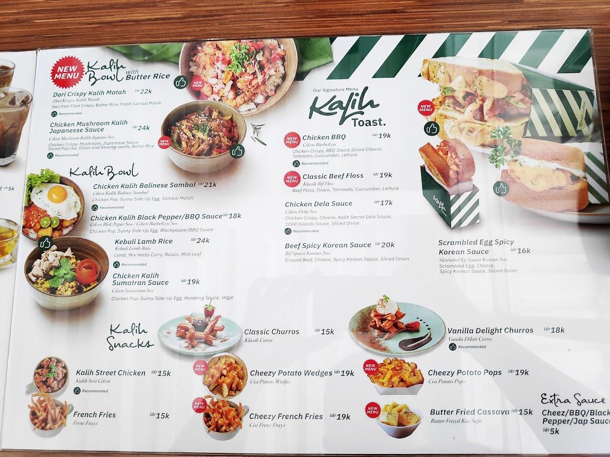 Menu at Kalih Coffee Tea and Spaces, Purwokerto
