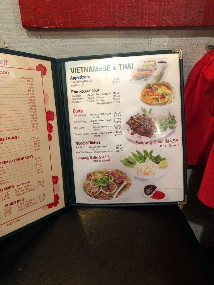 Menu at Peking Wok restaurant, Anchorage