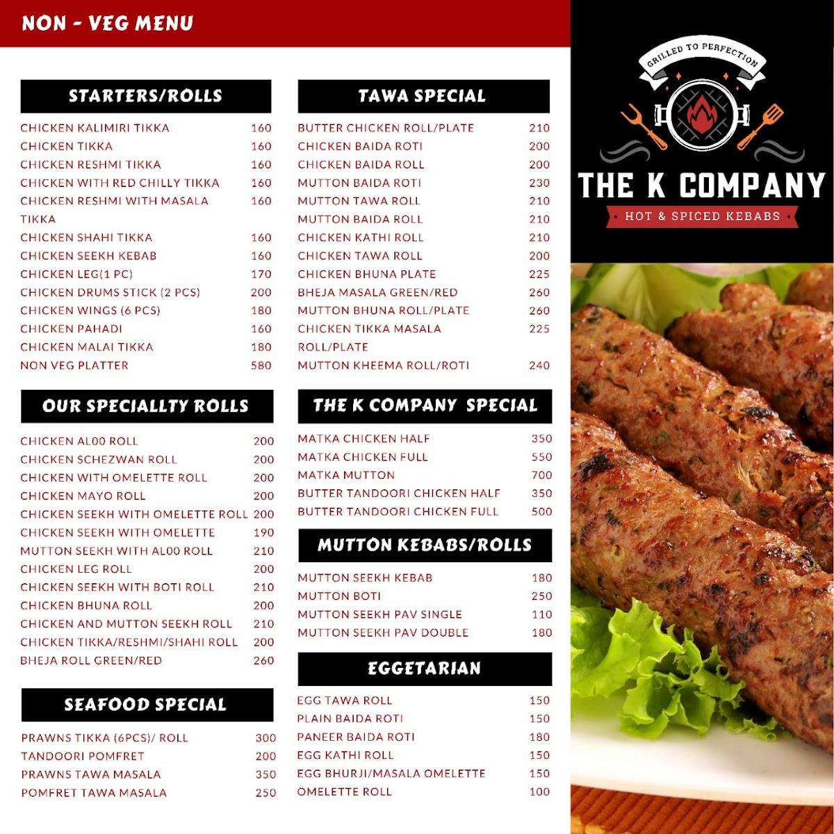 Menu at The K Company Kebabs, Mumbai