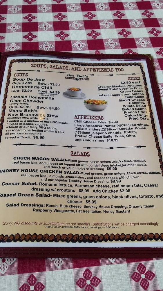 Menu at Jim Bob's Chuck Wagon BBQ, Lacey