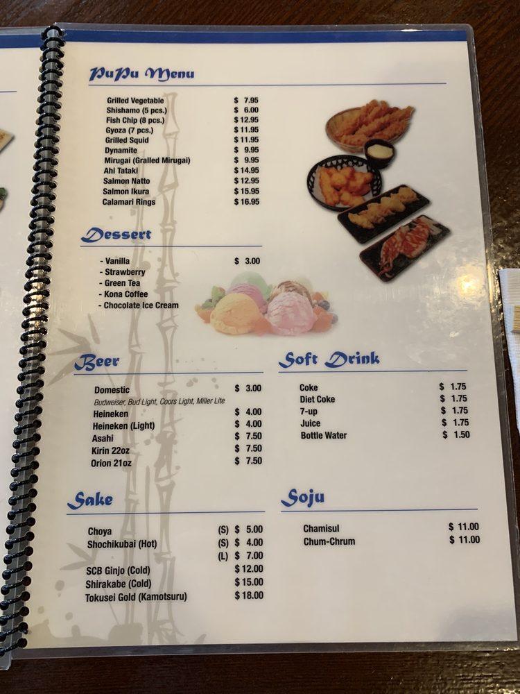 Menu at Kikuya Restaurant, Honolulu, 1315 N King St