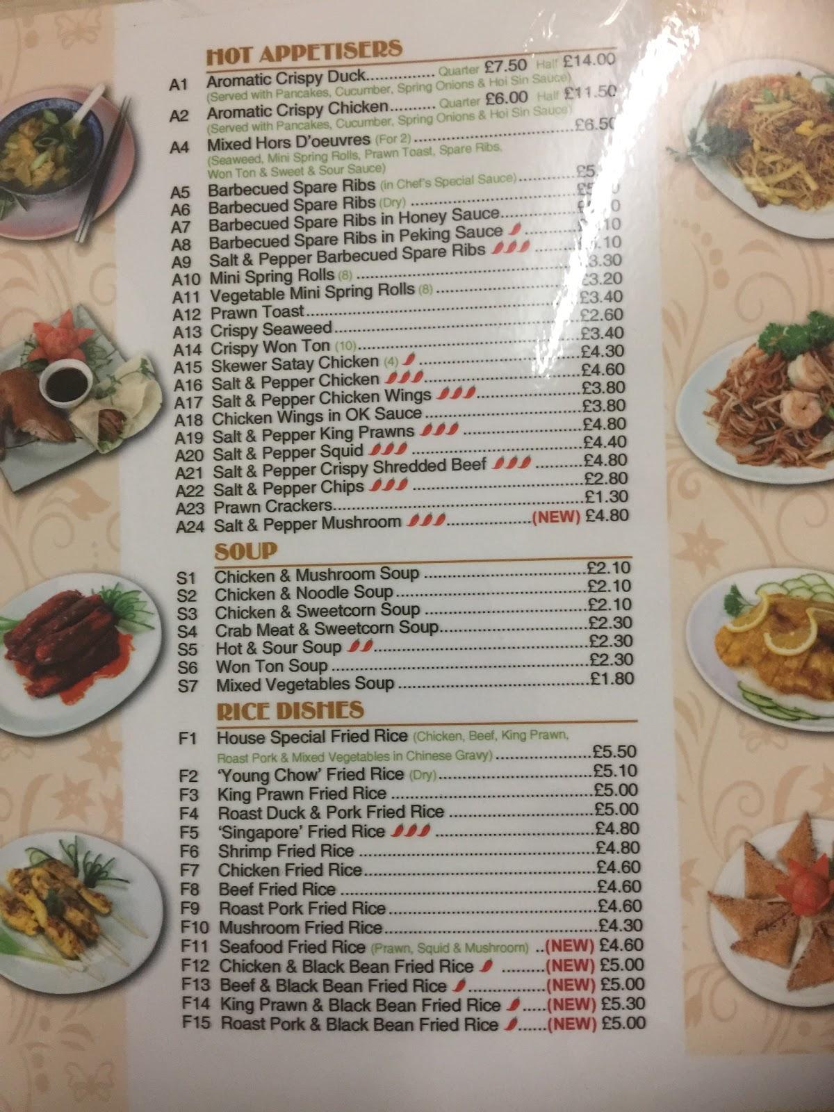 Menu at New Taste of China restaurant, Sherburn in Elmet