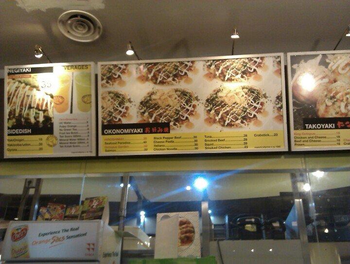 Menu at Arabica Central Park restaurant, Jakarta, Jalan Letjen S.parman