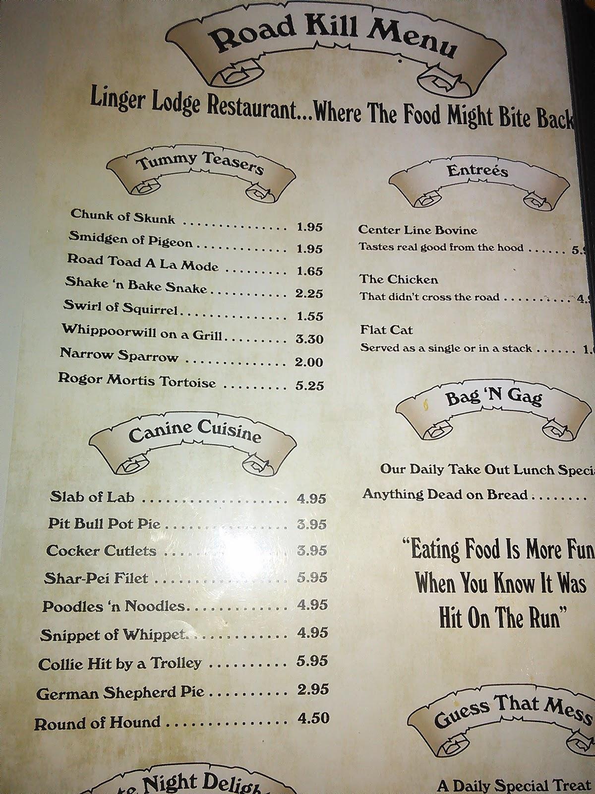 Menu at Linger Lodge Restaurant, Bradenton