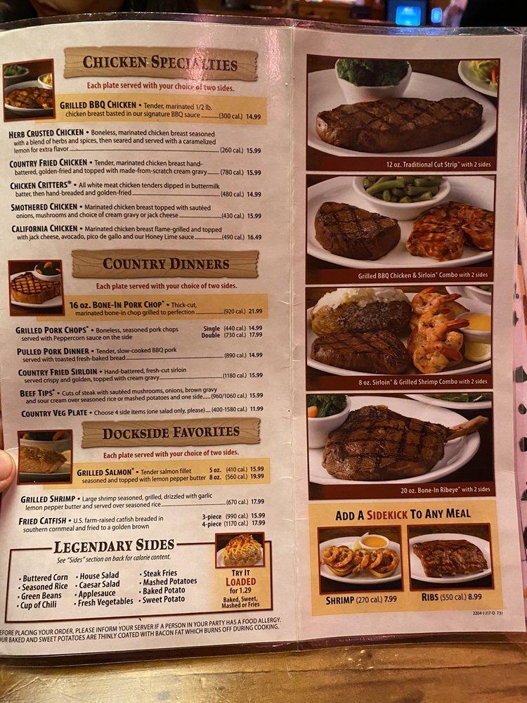 Menu at Texas Roadhouse BBQ, Rialto