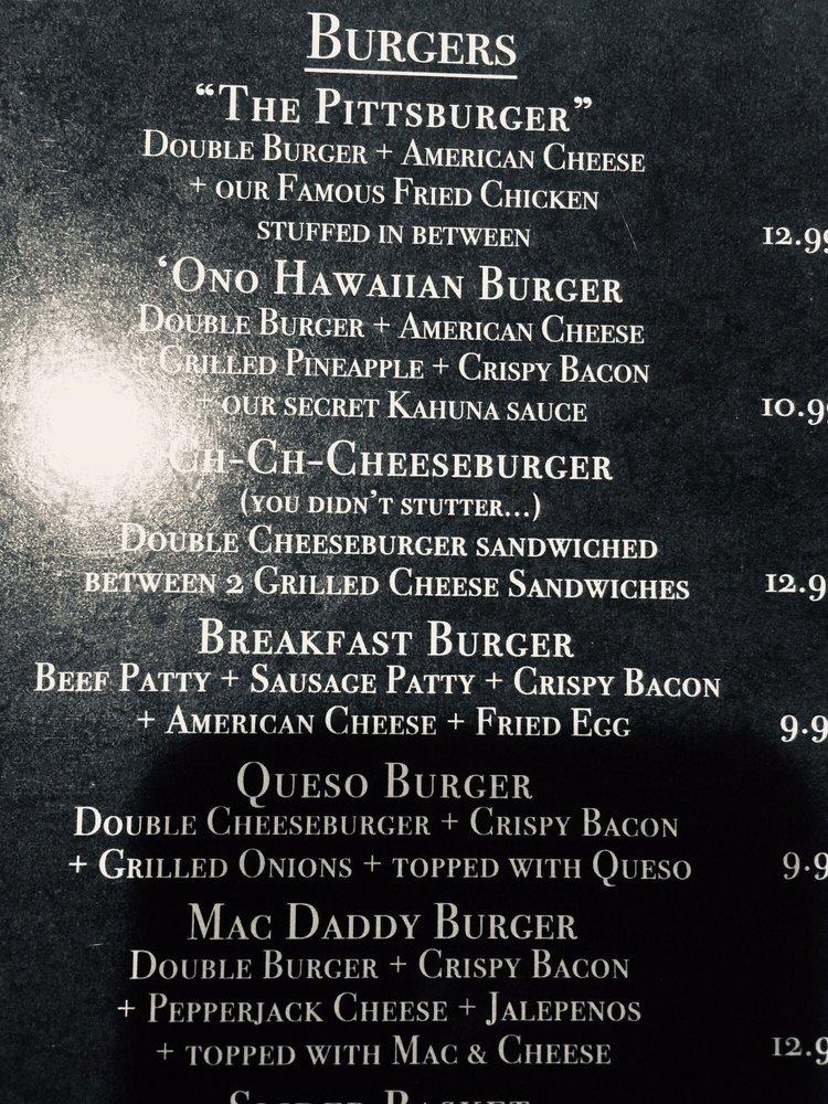 Menu at The Pitt pub & bar, Pittsburg