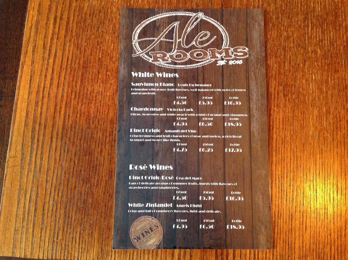 Menu at Ale Rooms pub & bar, Knowle