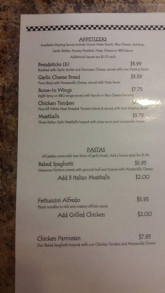 Menu at Big Boyz Pizza pizzeria, Brookville