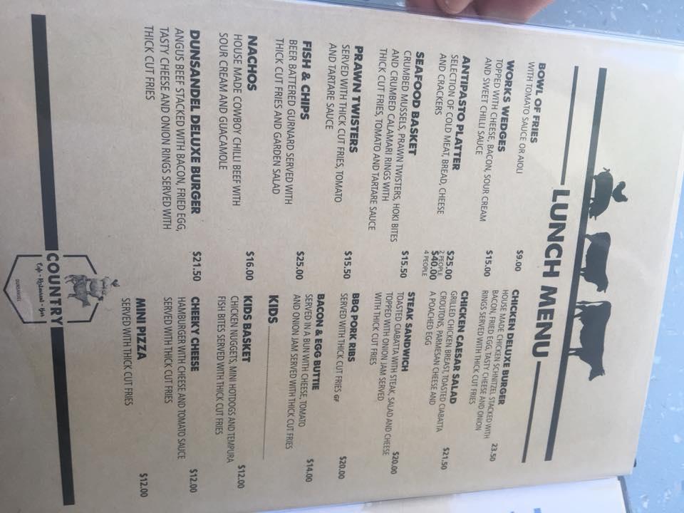 Menu at Dunsandel Tavern pub & bar, Dunsandel, Main S Rd