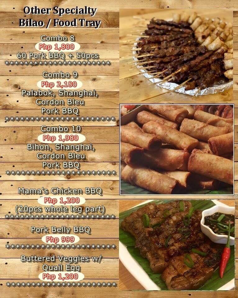 Menu at Mama Botz Food House restaurant, Olongapo