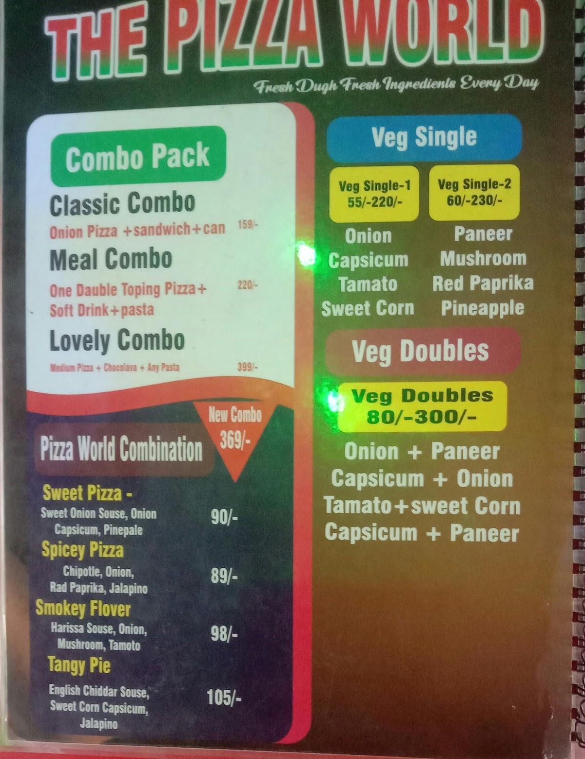Menu at The Pizza World, Rohtak