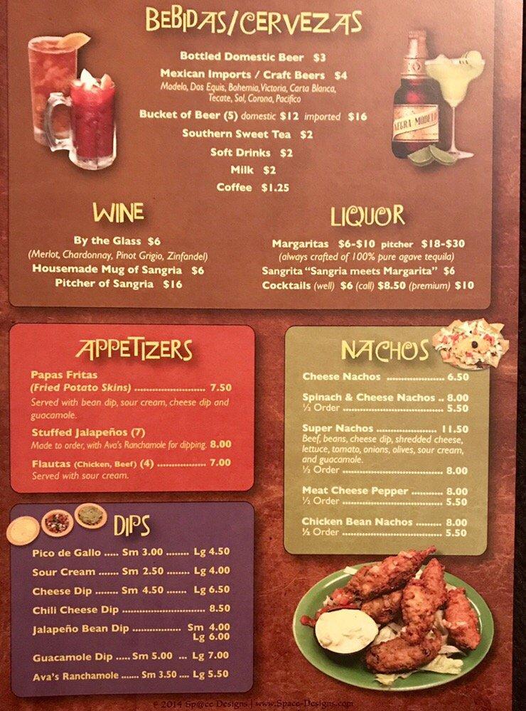 Menu at El Matador Restaurant, Taylors