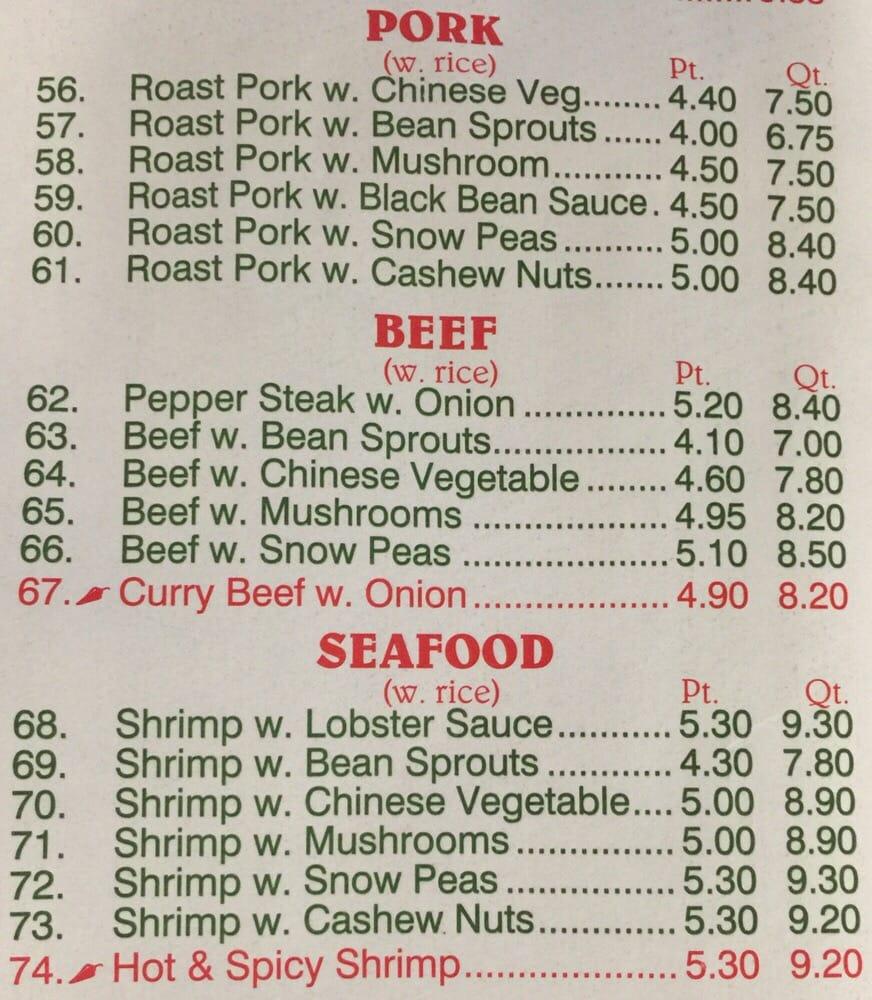 Menu at Happy Wok restaurant, Wilmington