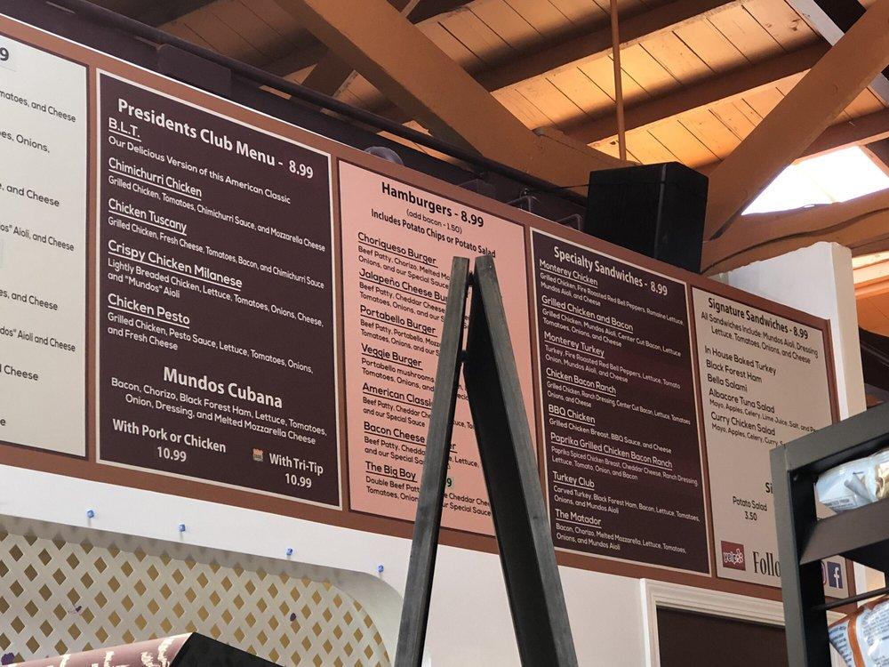 Menu at Mundos Sandwich & Burger House Webster St restaurant, Monterey ...