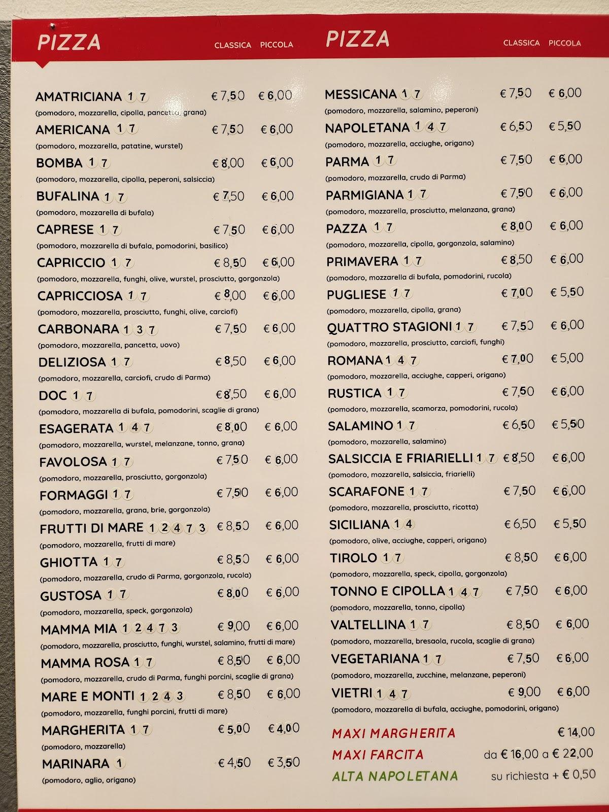 Menu at Pizzeria Da Asporto Bella Capri, Piacenza