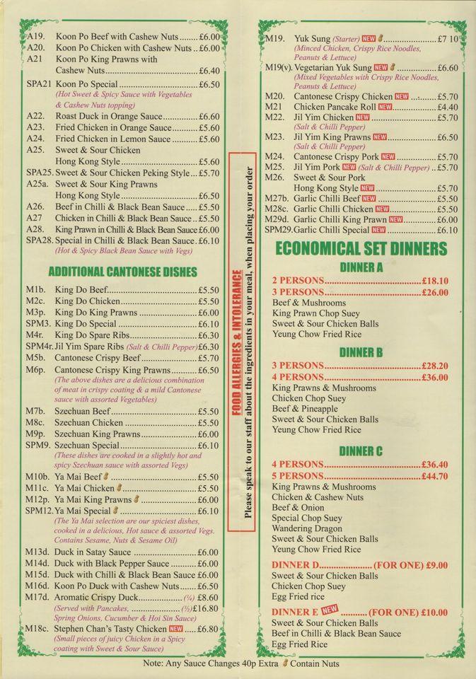Menu at Tasty Kitchen fast food, Leicester, 12A London Rd