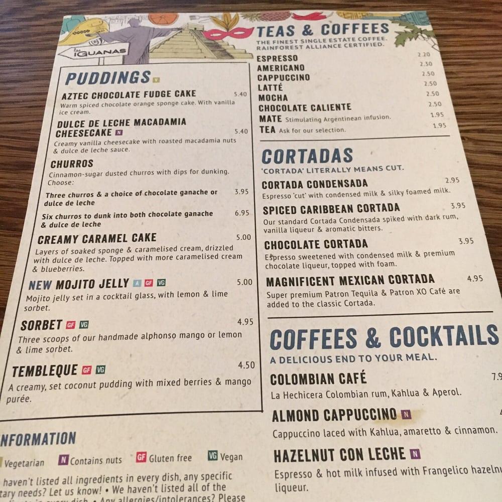 Menu at Las Iguanas - Glasgow restaurant, Glasgow