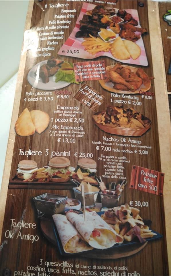 Menu at Ok Amigo fast food, Modena