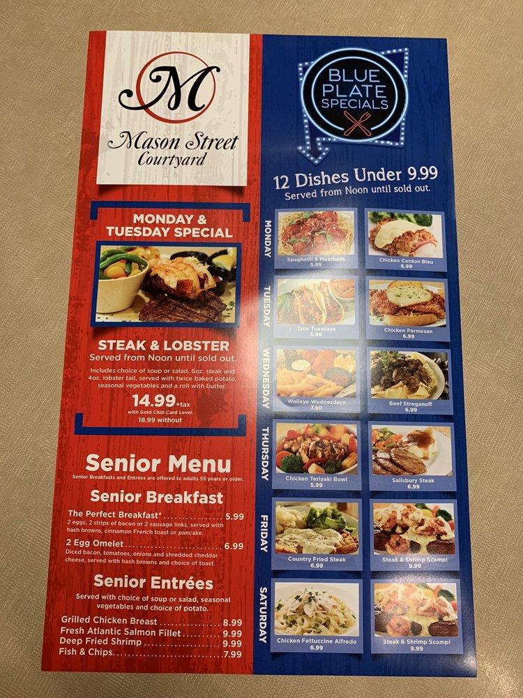 Menu at Mason Street Courtyard restaurant, Mesquite