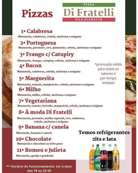 Menu em Pizza Di Fratelli restaurante, Brasília, Lote 07