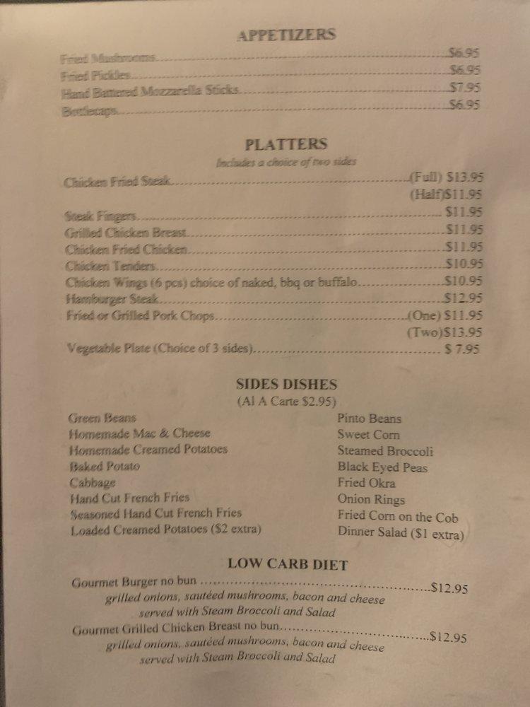Menu at The County Seat Country Cooking Cafe, Linden