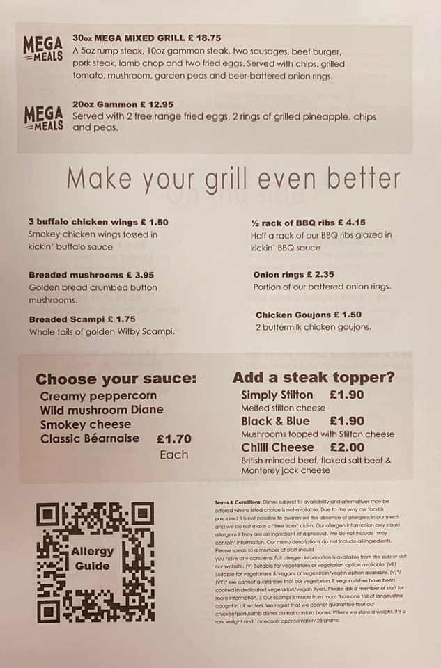 Menu at Water Meadow pub & bar, Melksham