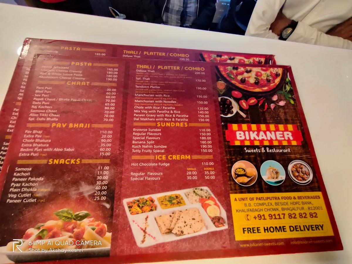 Menu at Bikaner Sweets & Restaurant, Bhagalpur, BB Complex