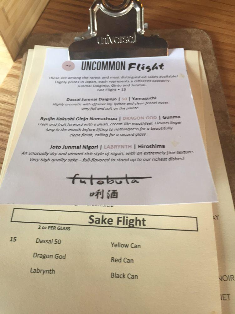 Menu at Futo Buta restaurant, Charlotte
