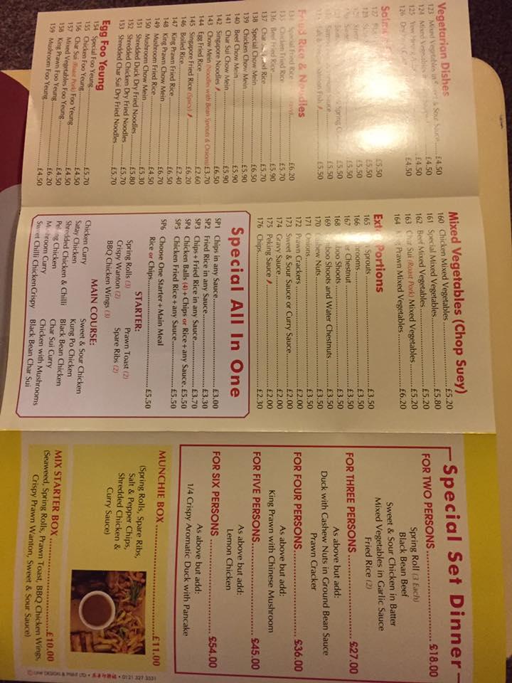 Menu at The Laughing Buddhas potato restaurant, Hawick