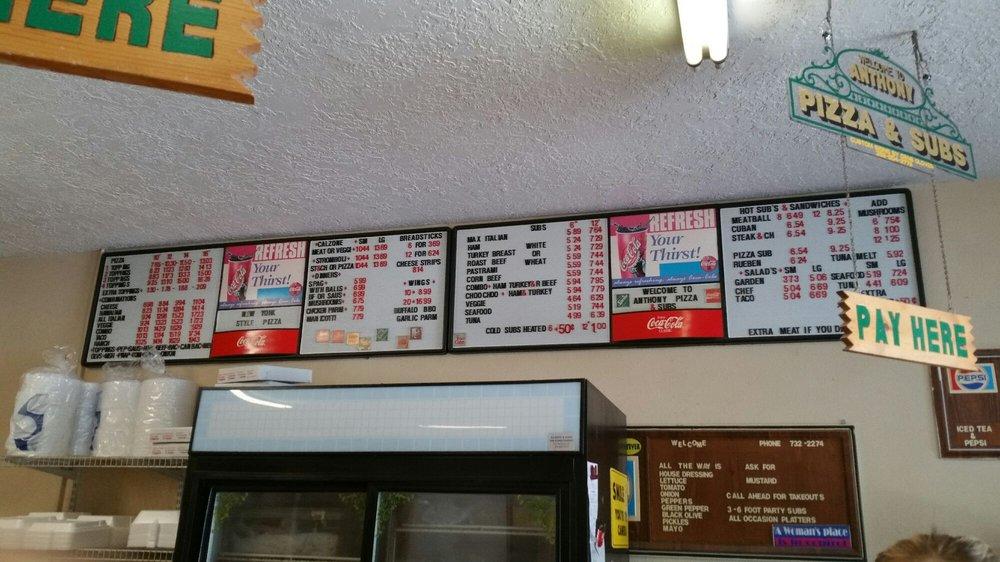 Menu at Anthony's Pizza & Subs pizzeria, Anthony