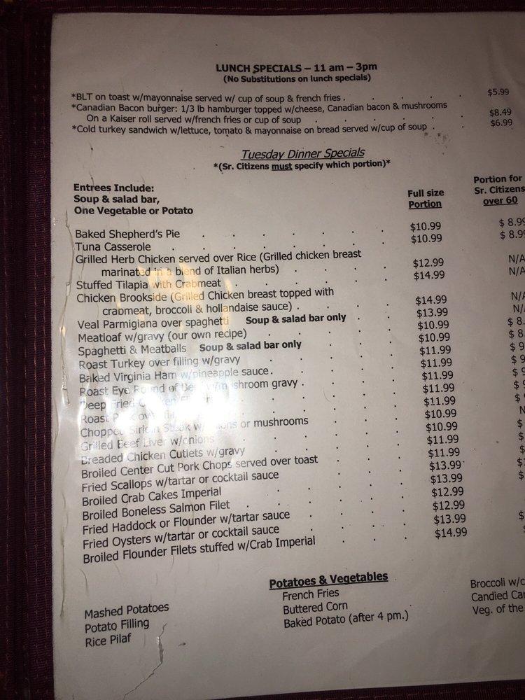 Menu at Brookside Family Restaurant, Pottstown