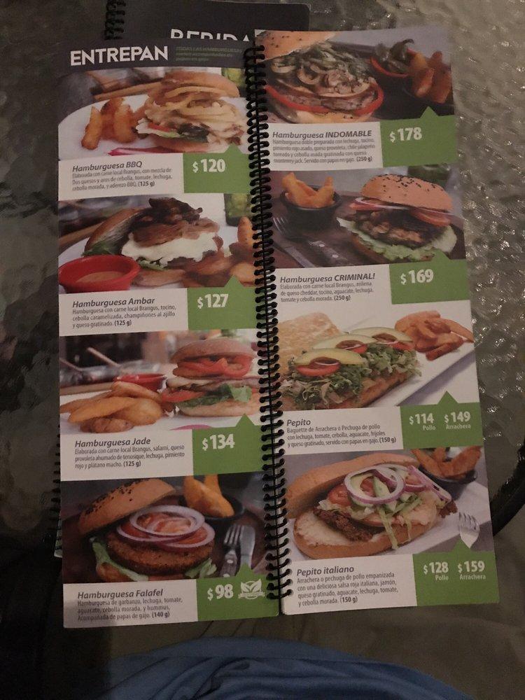 Menu at Café Jade, Palenque