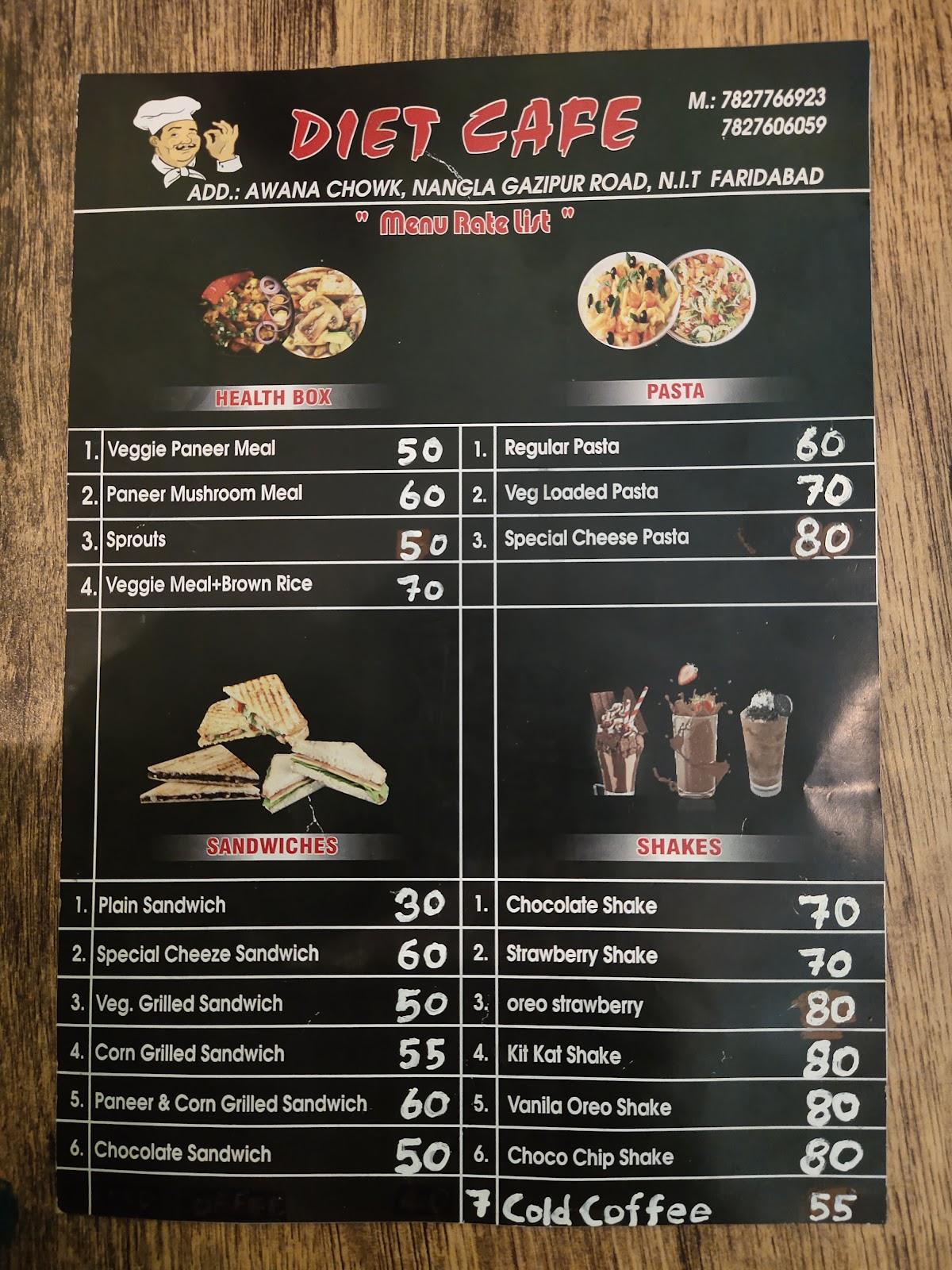 Menu at Diet cafe, Faridabad