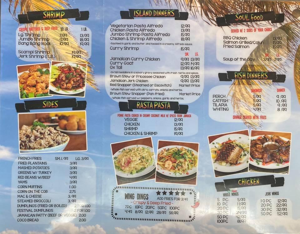 Menu at Island Spice Caribbean Restaurant, Detroit