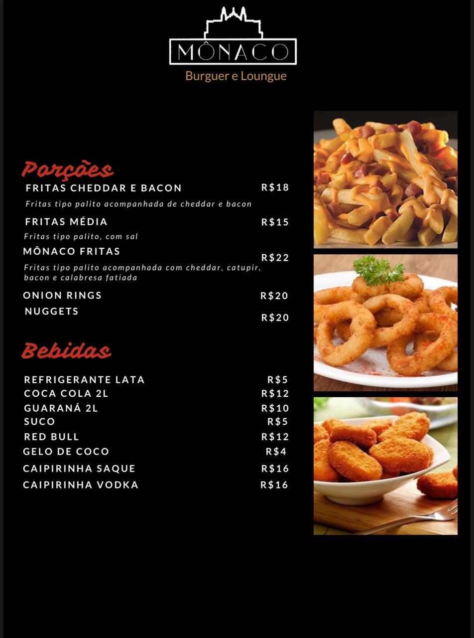 Menu em Mônaco Burguer e lounge restaurante, Guarulhos