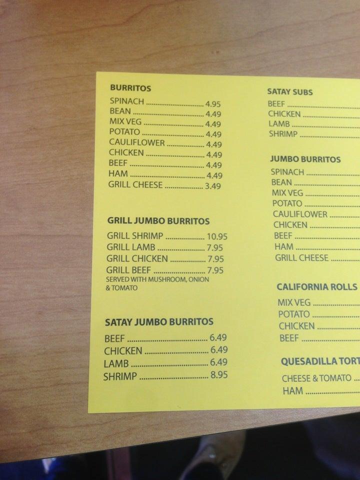 Menu at New York Subs & Burritos restaurant, Toronto