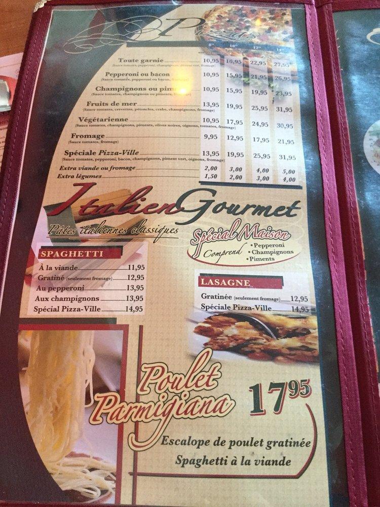 Menu at Pizzaville Disraeli pizzeria, Disraeli