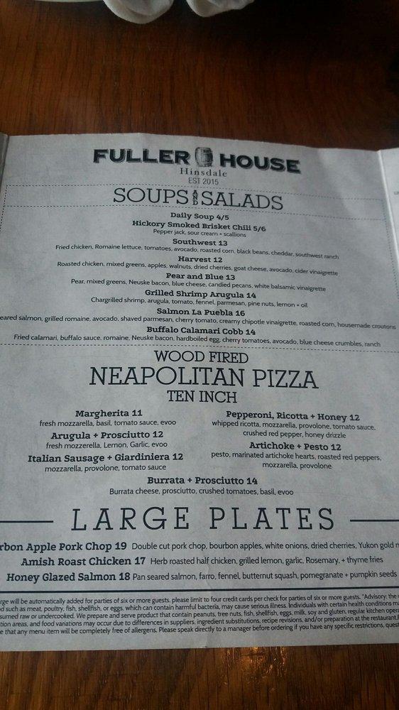 Menu at Fuller House pub & bar, Hinsdale