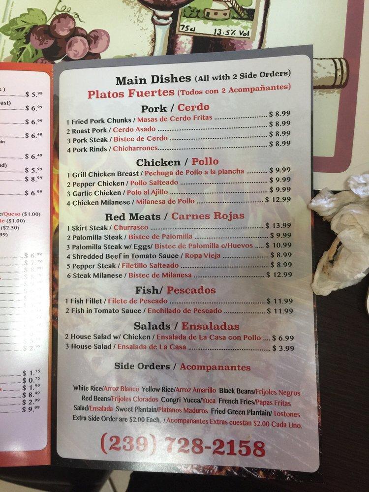 Menu at Las Delicias Ranch Cafeteria, Alva