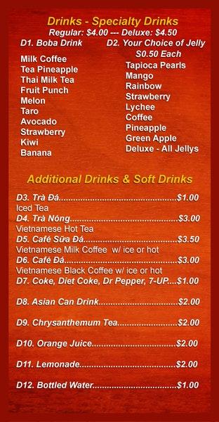 Menu at Pho 9 restaurant, Killeen, 921 W Veterans Memorial Blvd #101