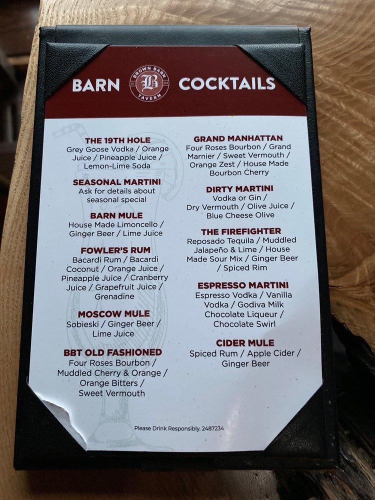 Menu at Brown Barn Tavern, Chardon