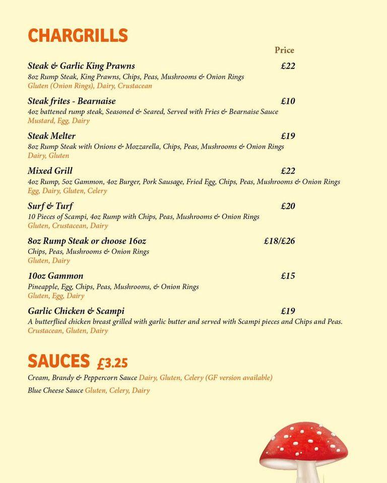 Menu at Dog & Gun pub & bar, Cross Hills, Colne Rd