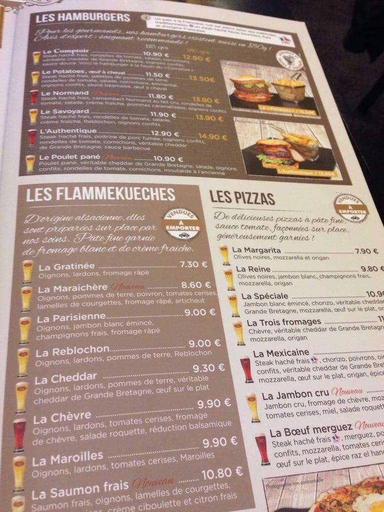Menu au Restaurant Le Comptoir du Malt Liévin, Liévin