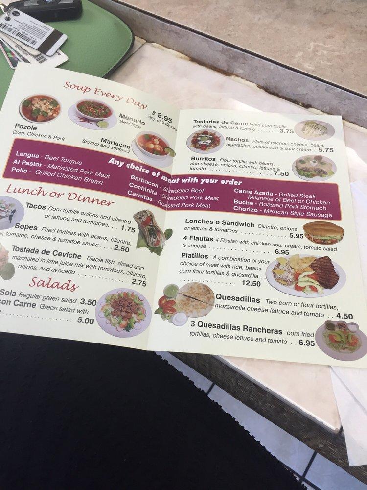 Menu at Tacos Mi Nacho restaurant, Meriden