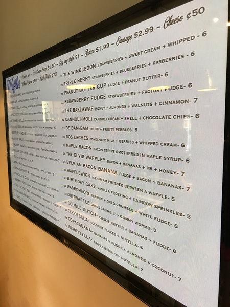 Menu at The Waffle Factory restaurant, Webster