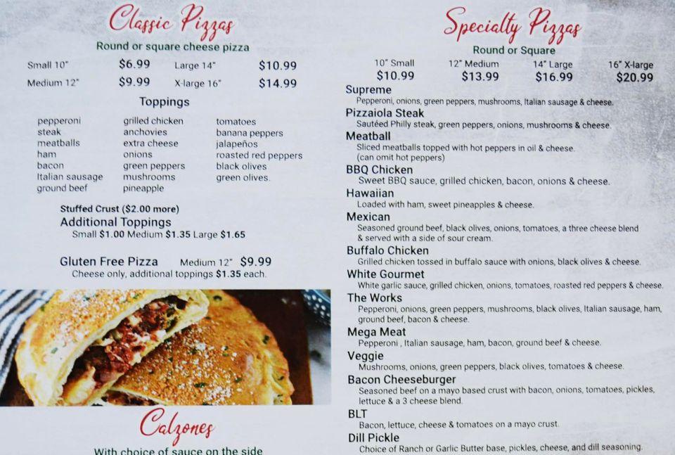 Menu at JP's Pizzeria & Grill, Calcutta