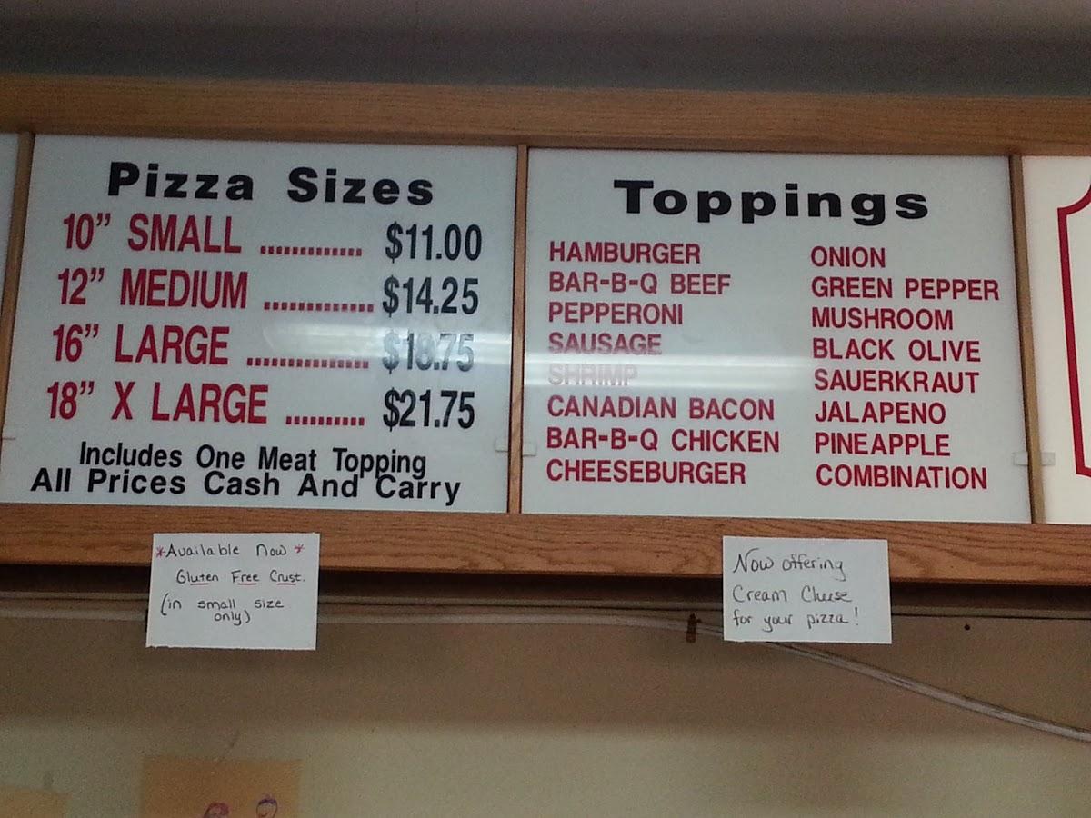 Menu at Papa Ray's Pizza & Cafe, Hastings